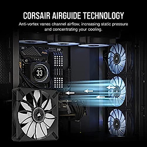CORSAIR ML140 LED Elite, 140mm Magnetic Levitation White LED Fan with AirGuide, Single Pack, Black