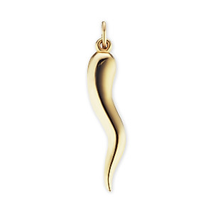 ITI NYC Genuine Sterling Silver (925) Solid Lucky Italian Horn Amulet (16 x 3 MM / 26 x 4 MM / 33 x 7 MM / 43 x 9 MM) (33, Sterling Silver 18K Yellow Gold Finish)
