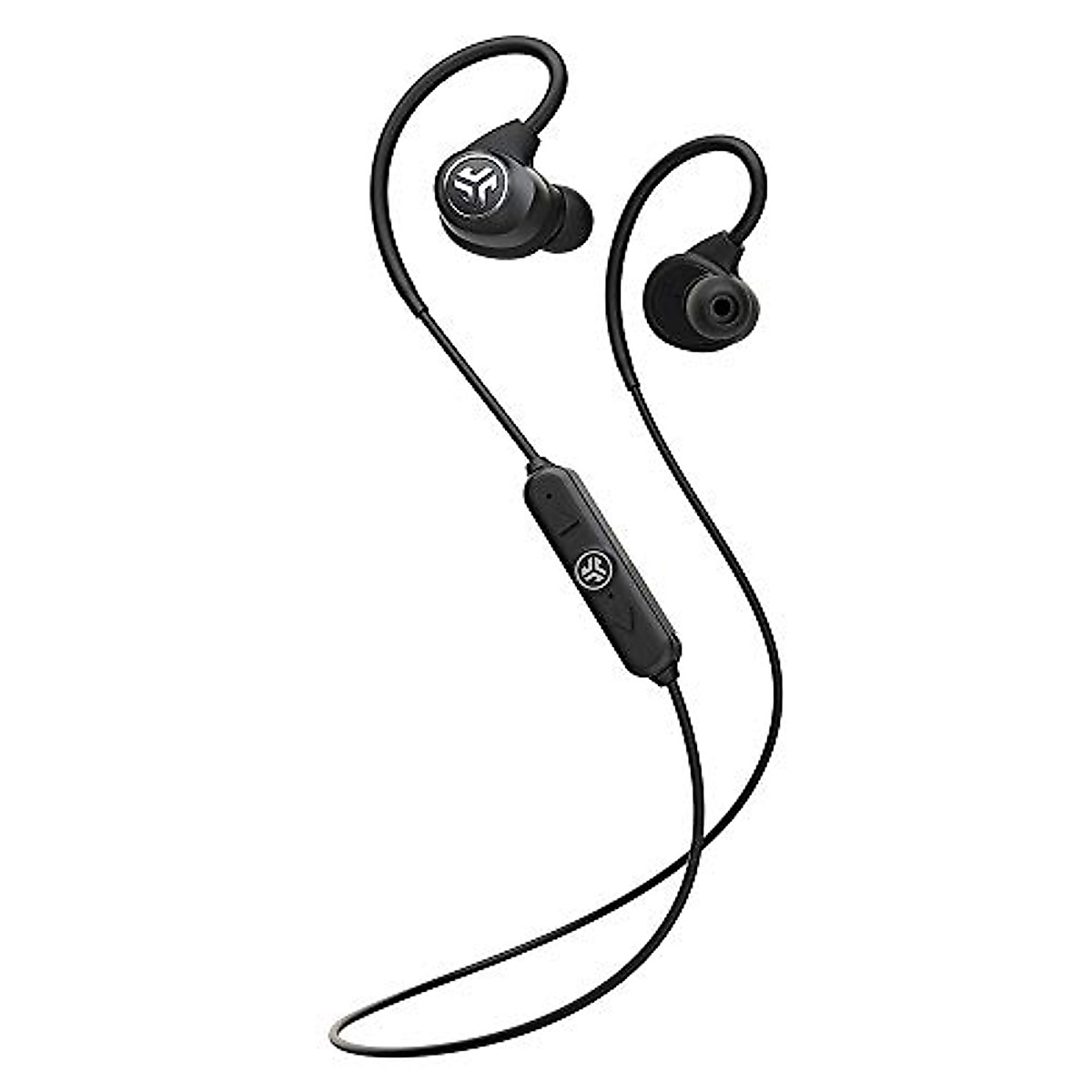 JLab Epic Sport2 Wireless Earbuds | Black | Active Lifestyle 20+ Hour Battery Life | Bluetooth 5 | IP66 Sweatproof | Built in Microphones | Noise Isolation | Extra Gel Tips & Cush Fins