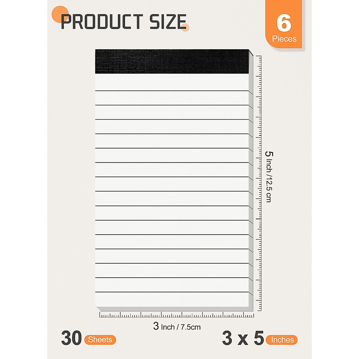 6 Pack Small Notepads Refills Memo Pads 3 x 5 Inch Lined Writing Note Pads with 30 Sheets Note Pad Paper in Each Pad Mini Pocket Notebook Refills for Taking Notes and Reminders Organization Planning