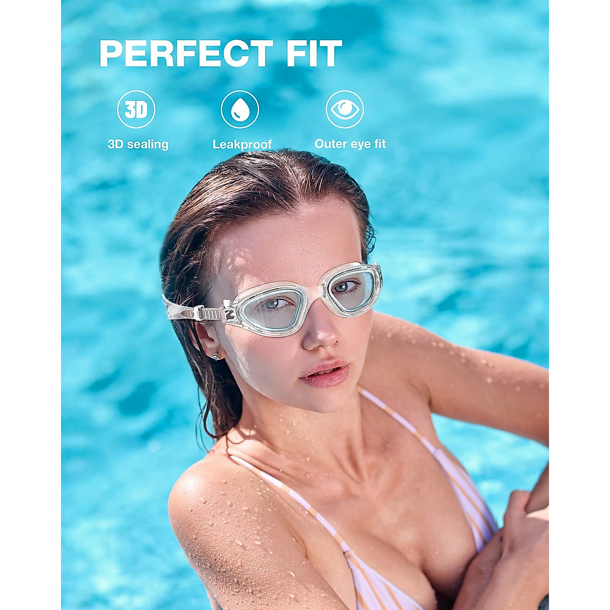 ZIONOR Swim Goggles, G1 SE Swimming Goggles Anti-fog for Adult Men Women