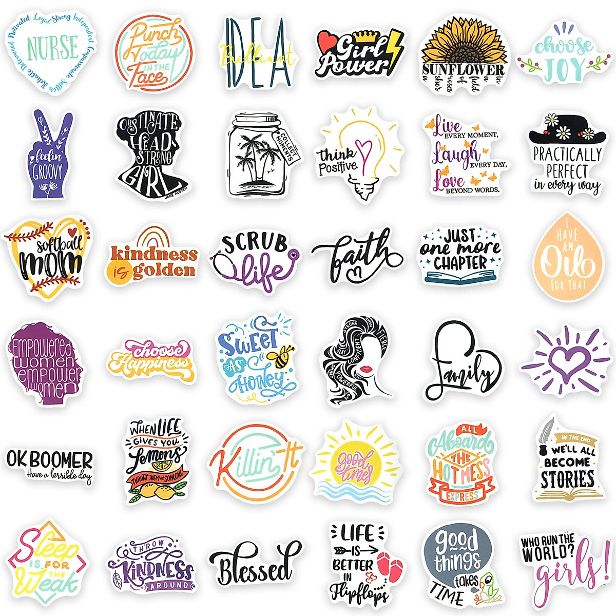 100 PCS Inspirational Quote Stickers,Motivational Stickers for Adults Teachers,Inspirational Stickers for Vision Board Journaling Scrapbooking,Positive Affirmation Stickers for Water Bottles