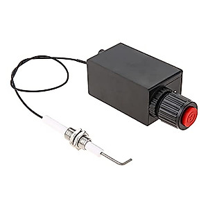 Hicello Igniter Push Button Ignition Kit for Fire Pit Gas Burner Grill Igniter Replacement with 11.8inch(300mm) Electrode Ignition Cable Wire for Outdoor BBQ Gas Patio Heater AA Electronic Battery