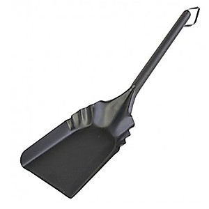 Rocky Mountain Goods Fireplace Ash Shovel Long - 20” - Heavy Gauge Steel - Heat Resistant Paint/Finish - Leather Hang Strap - Coal Shovel for Wood Stove (1)