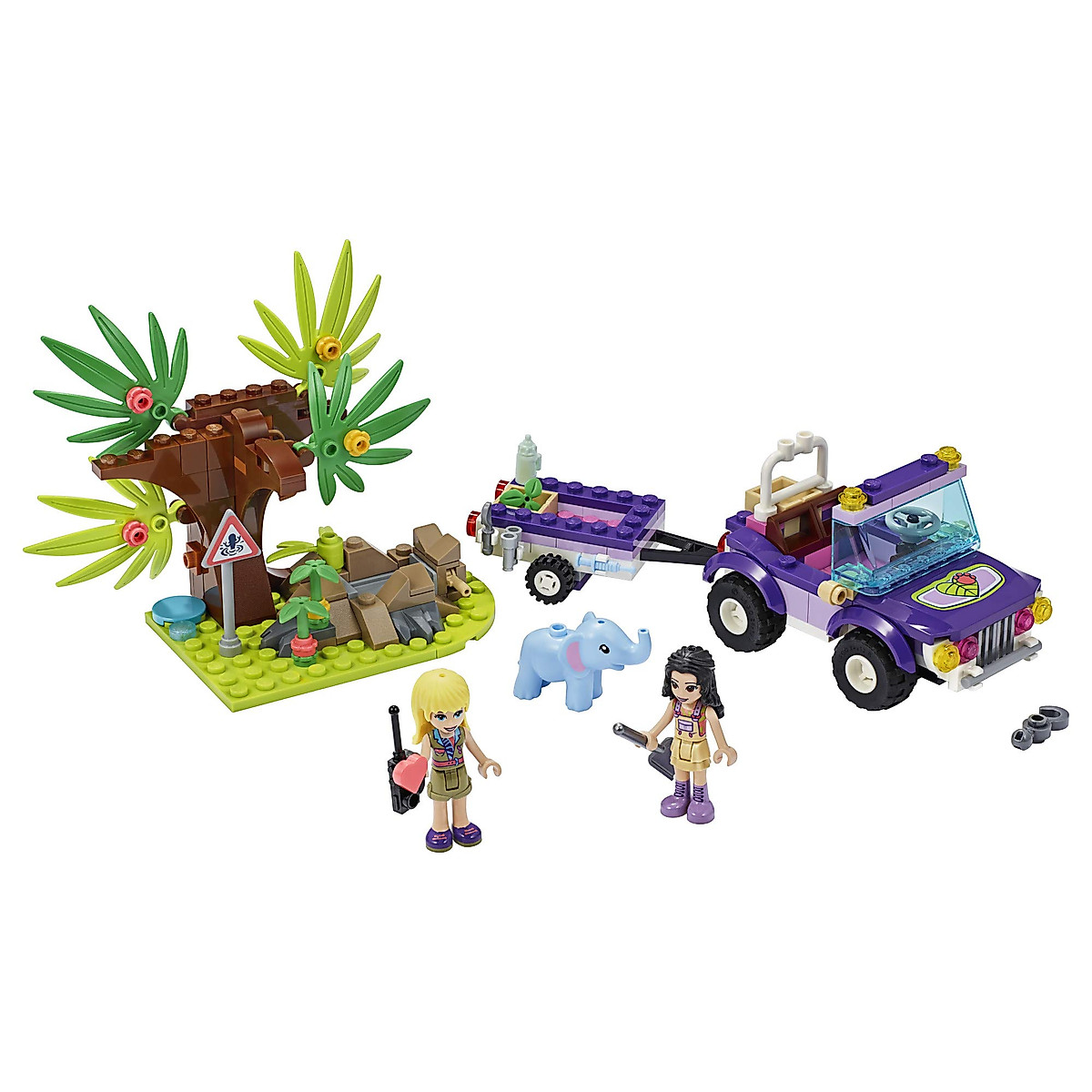 LEGO Friends Baby Elephant Jungle Rescue 41421 Adventure Building Kit; Animal Rescue Playset That Comes with a Toy Truck and Trailer, Plus Friends Emma and Stephanie (203 Pieces)