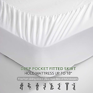 Seward Park Twin Size Mattress Pad Cooling Breathable Quilted Mattress Topper Fluffy Fitted Deep Pocket Pillow Top Mattress Cover White
