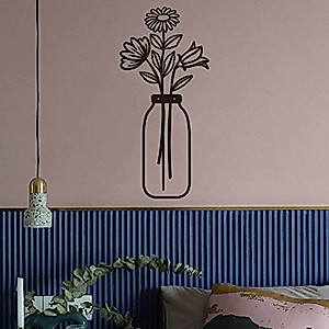 balikha Iron Flowers Ornament Qmetalart Hanging Decorations Vase Statue Figurines Modern Home Bathroom Garden Fence Decor Gift - 406x190x1.8mm