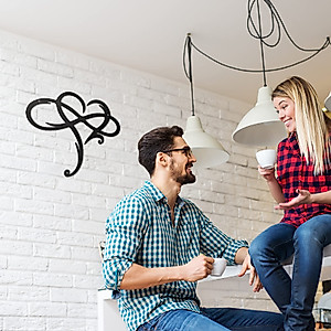 Moxweyeni 2 Pieces Metal Heart Wall Decor Black Love Sign Wall Art Geometric Wall Decor Cutout Metal Family Wall Signs for Home Garden Office Indoor Outdoor Decorations