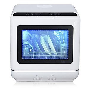 ACONEE Portable Countertop Dishwasher, White