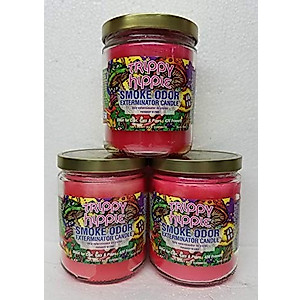 Smoke Odor Exterminator 13 oz Jar Candle, Trippy Hippie, 13 oz (3) Set of Three Candles.