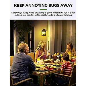 LOHAS Yellow LED Bug Light Bulbs Outdoor, A19 9W Auto On/Off Bug Lights for Outside, 2000K Amber Porch Light Bulb 60W Equi, Non-Attracting, E26 Base, Not-Dimmable, Ideal for Patio, Backyard, 2 Pack