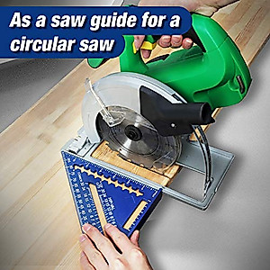 WORKPRO Aluminum Alloy Carpenter Square and Zinc-Alloy Square Ruler Set - 7 in. Rafter Layout Tool and 12 in. Combination Square Combo