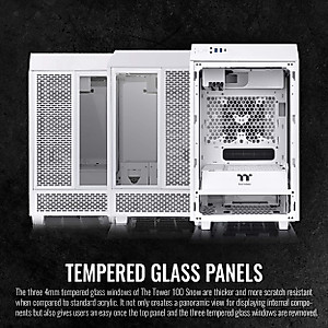 Thermaltake Tower 100 Snow Edition Tempered Glass Type-C (USB 3.1 Gen 2) Mini Tower Computer Chassis Supports Mini-ITX CA-1R3-00S6WN-00