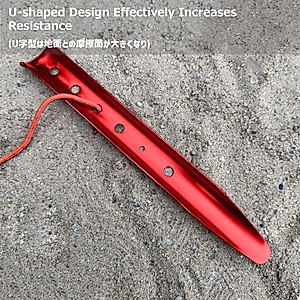 Azarxis Snow Sand Tent Stakes Pegs Aluminum U-Shaped Lightweight Heavy Duty Ground Nails for Beach Shade Canopy Camping Hiking Backpacking Picnic (Blue)