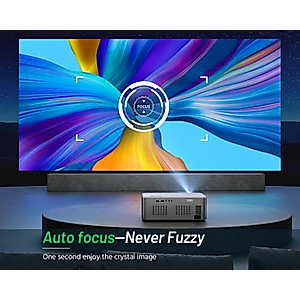 4K Support Android TV 10.0 Projector 5G WiFi Bluetooth Native 1080P, CIBEST Full-Sealed Optical Engine Home Movie FHD Projector with Netflix/Prime Video Built-in, 8000+ Apps, Autofocus, Stereo Sound