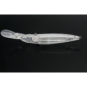 Fine Fishing Free Eye 5PCS Unpainted Lure Blanks 110mm 8.69g Tungsten Weight Crankbait Baits Simulation Blank Body Clear Hard Baits Trout Salmon Minnow Lure Popper Lures Topwater Freshwater 8358