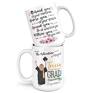 Personalized Graduation Gifts for Her, Custom Graduation Gift for Women, College Graduation Gifts, Masters, Phd, High School Graduation Gifts, Class of 2024 Graduation Coffee Mug 11-15 oz