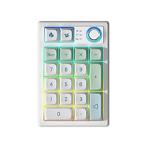 TISHLED Gasket Creamy Mechanical Numpad Programmable Macro Keypad Wireless 2.4G/Bluetooth 5.0/Wired USB-C RGB Backlit Hot Swappable Number Pad Rechargeable Numeric Keyboard Metal Knob for Win/Mac