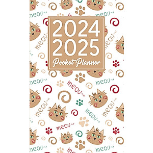 2024-2025 pocket planner: 2 year Pocket Calendar January 2024 to December 2025 - Funny Cats