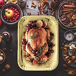 10PCS Gold Rectangle Trays, Heavy Duty Disposable Paper Cardboard for Platters, for Elegant Dessert Table Serving Parties, Cupcake Display, Birthday Party, Dessert, Weddings