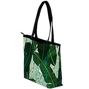 Tote Bag Women Satchel Bag Handbag Stylish Tote Handbag for Women Hobo Bag Fashion Crossbody Bag, Banana Leaf Green Tropical