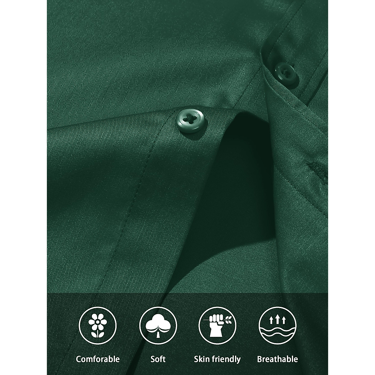 TACVASEN Dress Shirts for Men Business Shirts for Men Mens Green Dress Shirts Green Dress Shirts for Men Slim Fit Shirt Dress