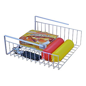 Southern Homewares Under Shelf Basket Wire Wrap Rack White Storage Organizer for Kitchen Pantry, 12 1/2" x 12 1/2" x 5"