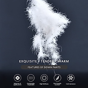 Tapasimme Men's Winter Warm Loose Packable Down Pants Puffer High Waisted Nylon Compression Lightweight Snow Trousers (X-Large, Black)