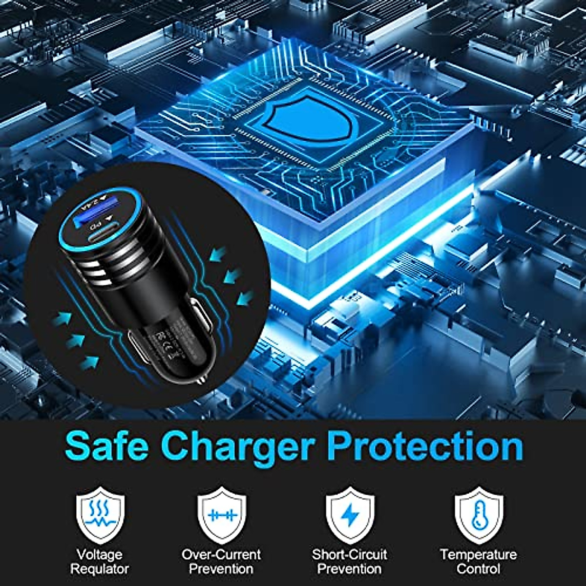 Fast Charging USB C Car Charger for iPhone 14 13 12 11 Pro Max SE XR XS X 8 Samsung Galaxy S23 S22 S21 S20 FE Note20 A12 A32 Google Pixel 7 Pro/6a/6/5/4a/4/3a 3XL,2Pack 30W PD+2.4A Type C Car Adapter