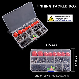 Fishing Bobbers Tackle Kit, 160pcs Basic Fishing Bobbers Hooks Assortment Included Octopus Circle Hooks, Baitholder Hooks, Bobbers, Sinker Weights, Terminal Tackle Box for Trout Catfish Panfish