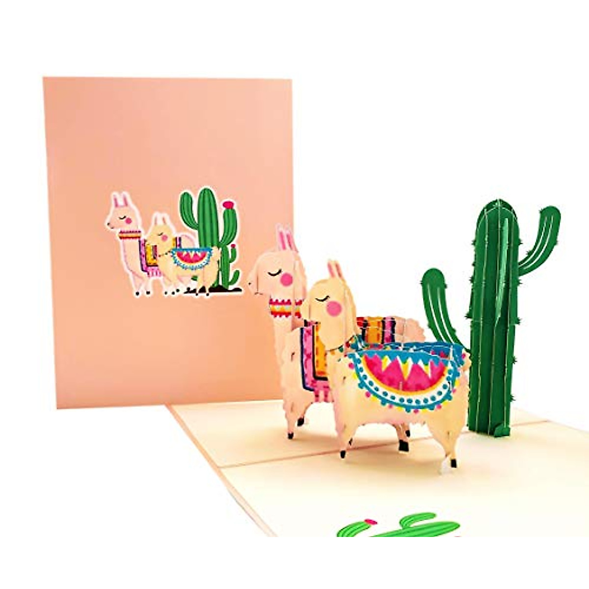 iGifts And Cards Cute Llamas Family 3D Pop Up Greeting Card – Happy Birthday, Friendship, Thank You, Celebration, Congratulations, All Occasion, Bon Voyage, Just Because, Thinkinng of You, Fun