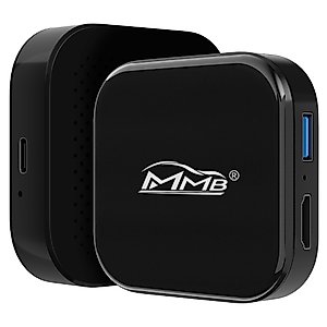 MMB Wireless CarPlay Adapter & Android Auto Wireless, Magic Box, Black, WiFi, HDMI, USB, Voice Control, YouTube, Netflix, World TV, Mirroring, 1080p, Apple, Google, Television, Smartphone