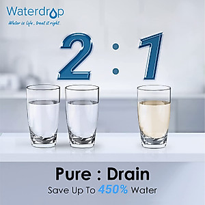 Waterdrop D6 Reverse Osmosis Water Filter, 𝟲𝟬𝟬 𝗚𝗣𝗗 Under Sink Reverse Osmosis System, Reduce PFAS, 2:1 Pure to Drain, Tankless RO Water Filter System, Smart LED Faucet, Easy Installation