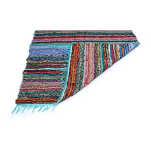 Handmade Braided Chindi Rug, Rag Rug, Area Rug, Carpet Rug, 3x5 Foot, 4x6 Foot, 5x7 Foot, Multi Color Rug (3x5 Ft (36x60 Inch))