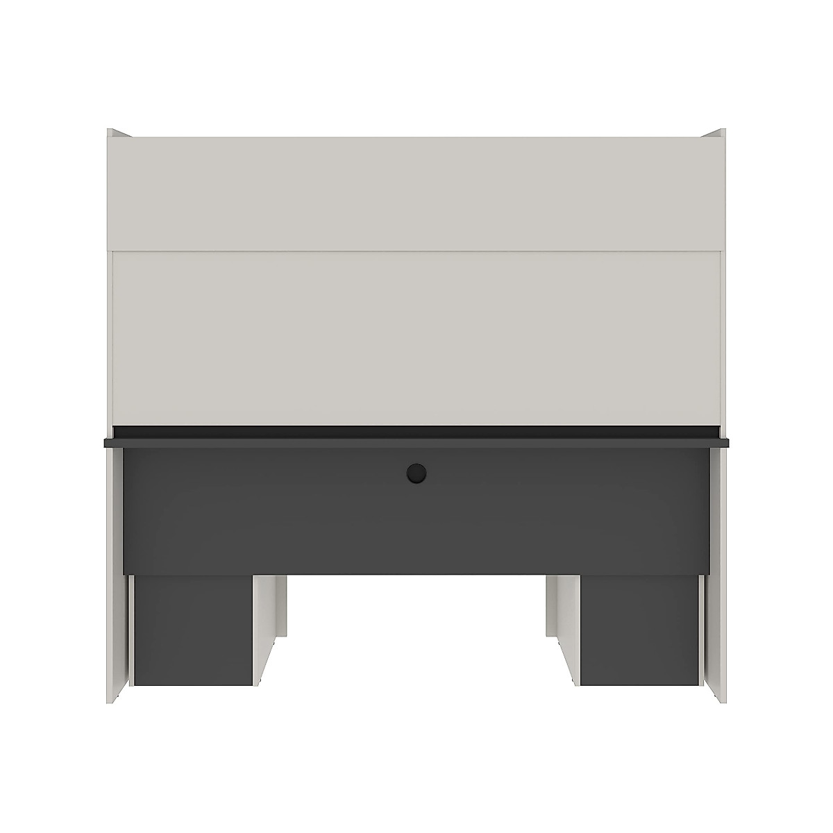 Bestar Connexion Credenza Desk with Two Pedestals and Hutch, 72W, Slate & Sandstone