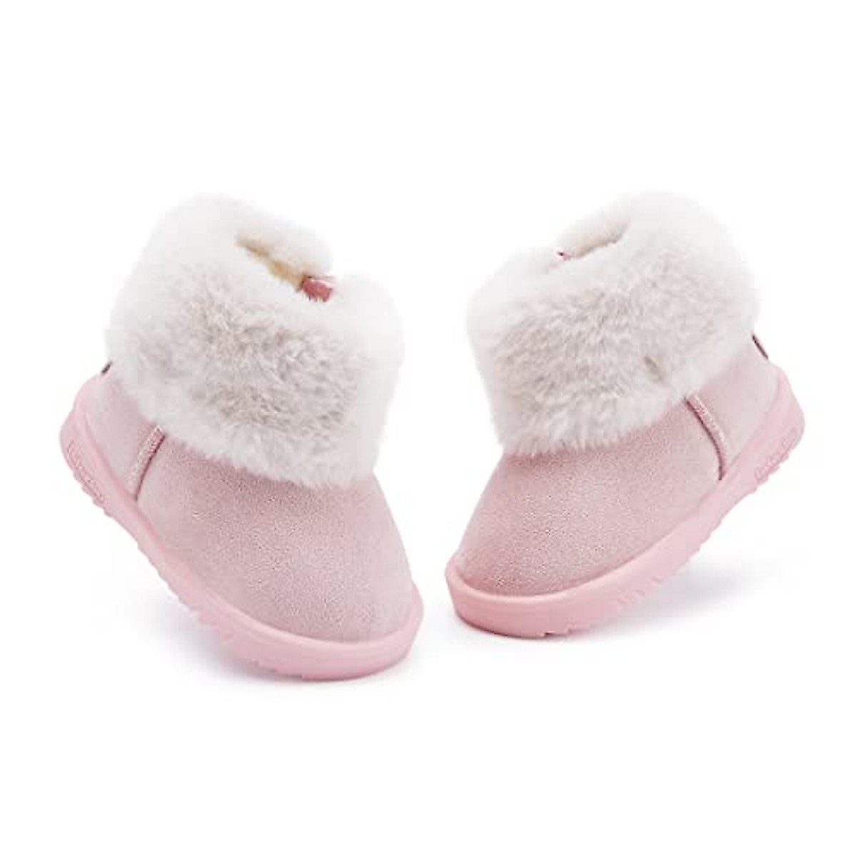 BMCiTYBM Baby Snow Winter Boots Girls Boys Cold Weather Faux Fur Shoes 6 12 18 24 Months Pink Size 12-18 Months Toddler