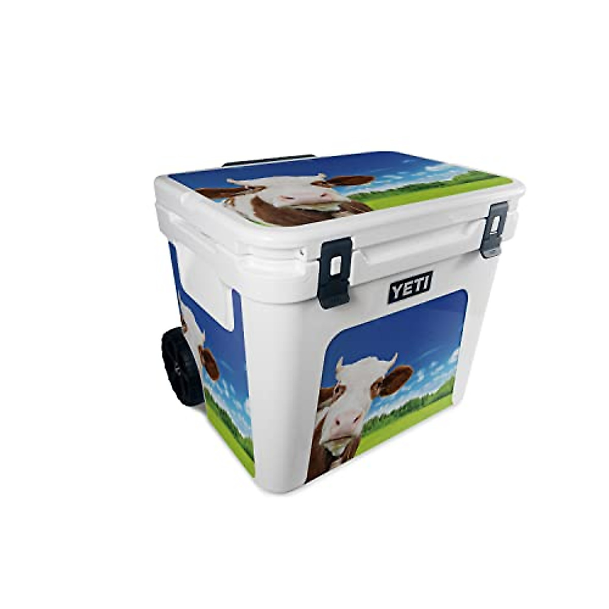 MightySkins Skin Compatible with Yeti Roadie 60 Wheeled Cooler - Cow Face | Protective, Durable, and Unique Vinyl Decal wrap Cover | Easy to Apply, Remove, and Change Styles | Made in The USA