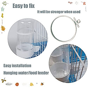 Parakeet Water Dispenser No Mess Parrot Food Seed Dispenser Bird Automatic Waterer Feeder Container Cockatiel Cage Accessories for Parrot Finch Budgie Lovebirds Canaries 2PCS（450ml）