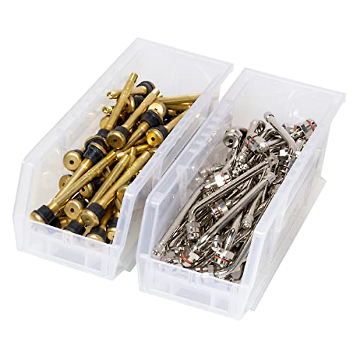 Akro-Mils 30224 AkroBins Plastic Hanging Stackable Storage Organizer Bin, 11-Inch x 4-Inch x 4-Inch, Clear, 12-Pack