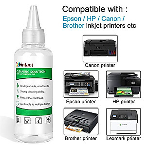 Xcinkjet 100ml printhead Cleaning kit for HP Epson Canon Brother 8600 8610 8620 6700 8625 wf-3640 et-2750 wf-3640 Printer Nozzle Cleaner