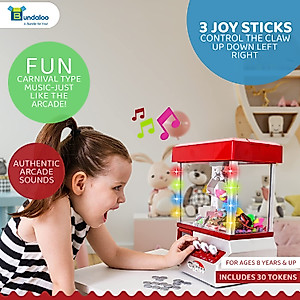 Bundaloo Claw Machine Arcade Game with Sound, Cool Fun Mini Candy Grabber Prize Dispenser Vending Toy for Kids, Boys & Girls (The Original Claw W/Lights)