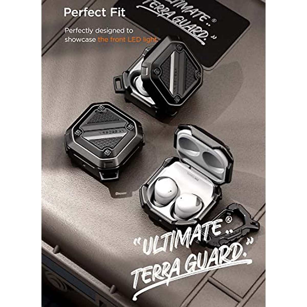 VRS Design Terra Guard Ultimate Buds Case for Galaxy Buds2 Pro (2022), Galaxy Buds 2 Case (2021), Galaxy Buds Pro (2021), Buds Live Case (2020)