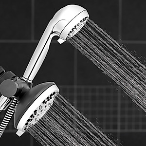 Waterpik High Pressure Shower Head Handheld Spray, 2-in-1 Dual System with 5-Foot Hose PowerPulse Therapeutic Massage, Chrome, 2.5 GPM XET-633-643