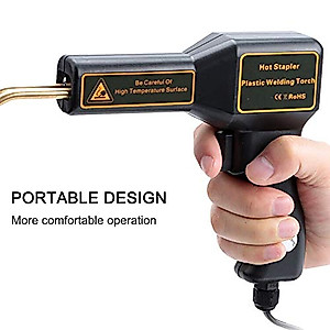 Shkalacar 30W Hot Stapler+4 Types Hot Wave Flat Staples, Plastic Welding Machine Car Bumper Repair Kit,Bodywork Fender Fairing Welder Gun US Plug