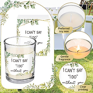 Threlaco 6 Pcs Bridesmaid Proposal Gifts I Can't Say I Do Without You Candles Bridesmaid Gifts Natural Soy Wax Candles with Boxes for Bridesmaid Best Friends Wedding Gifts (Eucalyptus Leaf)