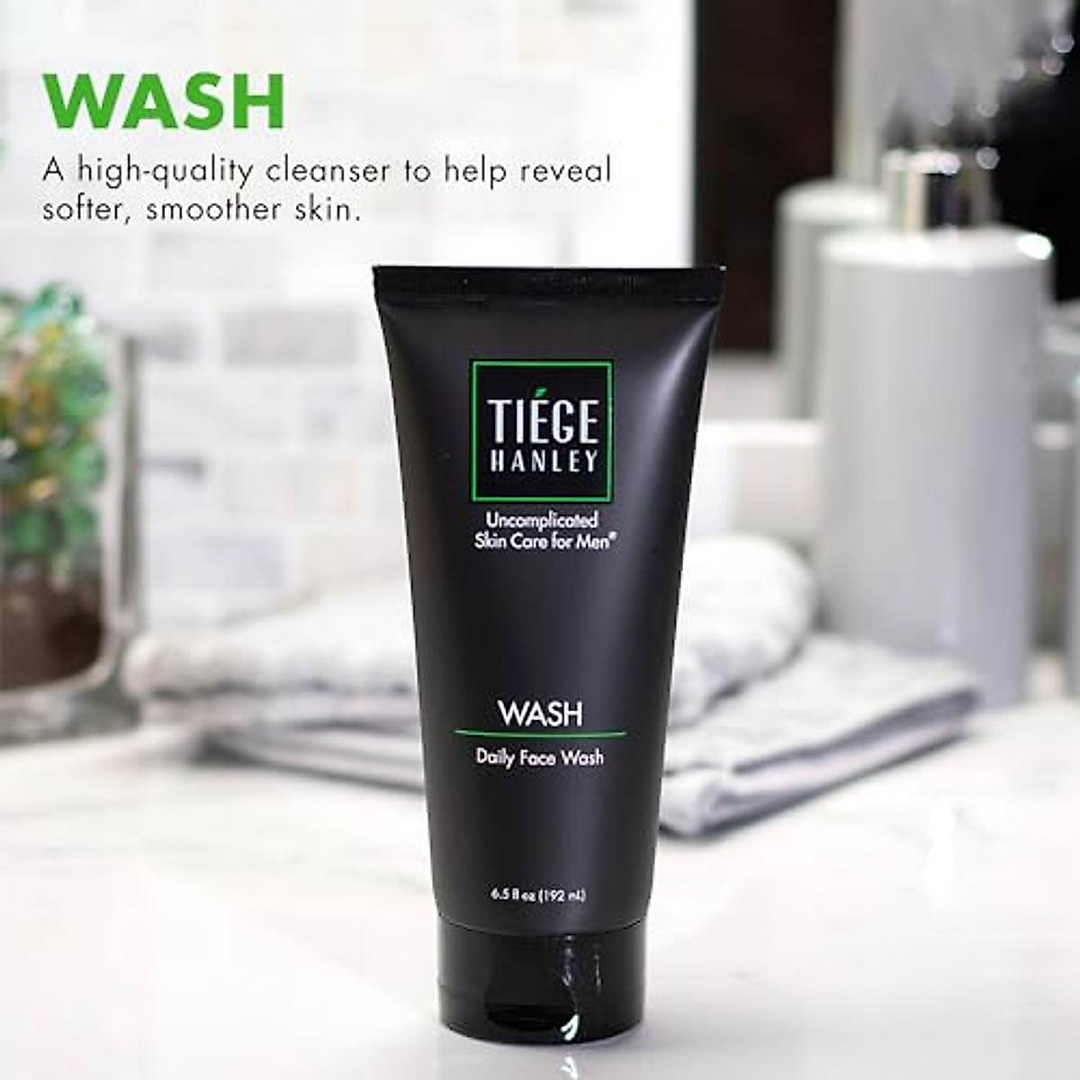 Tiege Hanley Daily Men's Face Wash - Gentle Fragrance-Free Cleansing Agent for Men - 6.5 Ounces