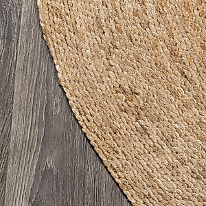JONATHAN Y RNF103A-6R Soleil Round Natural Jute Braided Circle Indoor Area-Rug, Natural Fibers, Geometric, Bohemian Easy-Cleaning, Bedroom, Kitchen, Living Room, Non Shedding, Natural, 6' Round