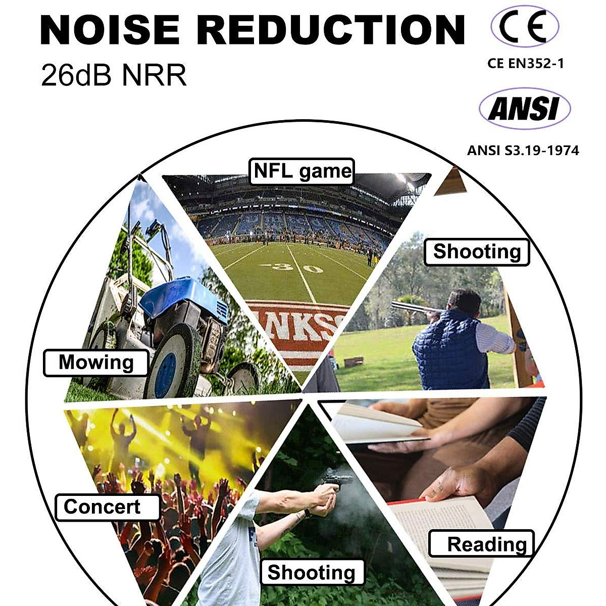PROHEAR 016 2-Pair Shooting Ear Protection Safety Earmuffs, NRR 27dB Noise Reduction Slim Passive Hearing Protector with Low-Profile Earcups, Compact Foldable Muffs for Gun Range, Hunting