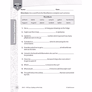 180 Days™: Reading, Vocabulary/Language for 4th Grade Practice Workbook for Classroom and Home, Cool and Fun Practice Created by Teachers (180 Days of Practice)