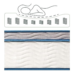 ZINUS 8 Inch Spring Sensation Hybrid Mattress [New Version], Queen, Fiberglass Free, Medium Firmness, Durable Support, Certified Safe Foams & Fabric, Mattress in A Box